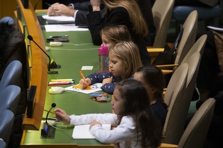 Children Sit Delegate Table During Event Editorial Stock Photo - Stock ...