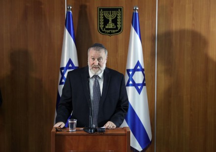 Israels Attorney General Avichai Mandelblit Speaks Editorial Stock ...