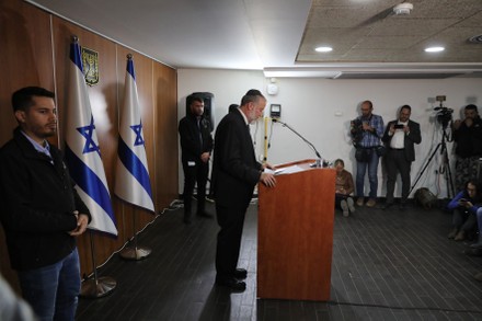 Israels Attorney General Avichai Mandelblit Speaks Editorial Stock ...