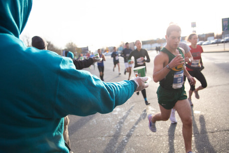 Supporters Distribute Water Encouragement Runners Participating ...