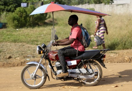 Motorcycle Taxi Rider Looks Customers Using Editorial Stock Photo ...