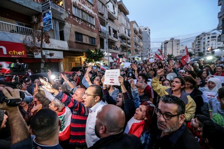 Lebanese Christians Shiite Shout Slogans Against Editorial Stock Photo ...