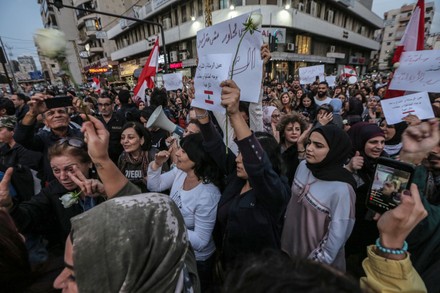 Lebanese Christians Shiite Shout Slogans Against Editorial Stock Photo ...