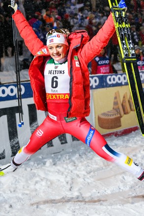 Maiken Caspersen Falla Norway Celebrates Finish Editorial Stock Photo ...