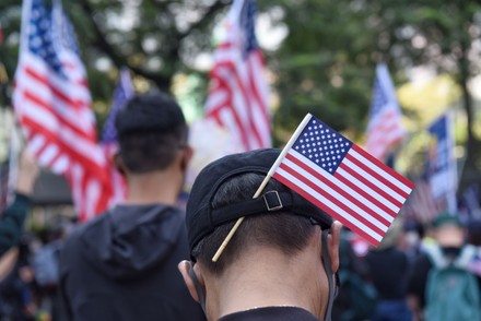Us National Flag Seen On Cap Editorial Stock Photo - Stock Image ...