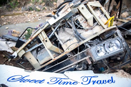 Remains Bus That Plunged Over Cliff Editorial Stock Photo - Stock Image ...