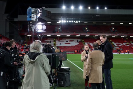 AMAZON PRIME COMMENTATORS PITCHSIDE ANFIELD L-R Editorial Stock Photo ...