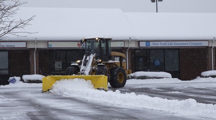 Large Snow Clearing Vehicle Clears Snow Editorial Stock Photo - Stock ...