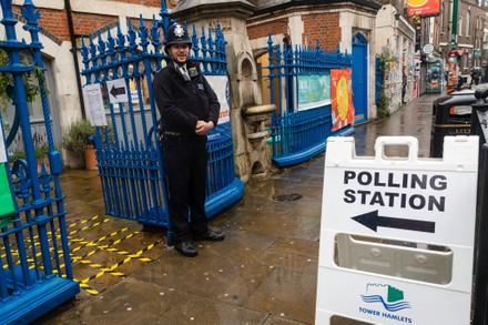 Police Officer Stands Outside Polling Station Editorial Stock Photo ...
