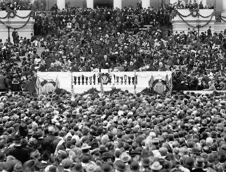 Us President Woodrow Wilson Delivering His Editorial Stock Photo ...