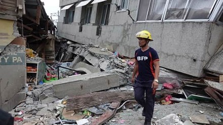 Fireman Inspects Damaged Market Quakehit Town Editorial Stock Photo ...