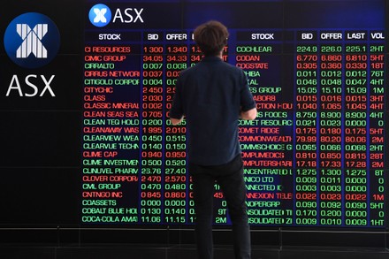 Man Stands Front Indicator Boards Australian Editorial Stock Photo ...