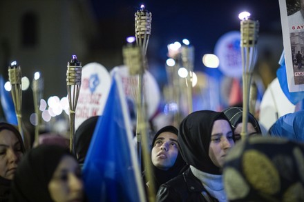 Turkish Uyghur Protestors Hold East Turkestan Editorial Stock Photo ...