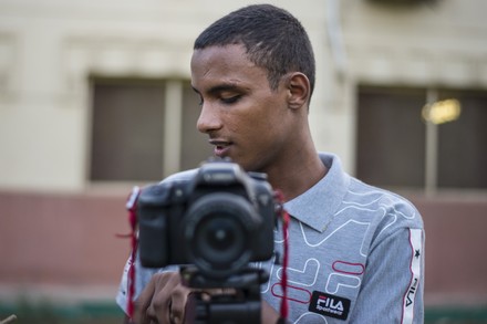 Blind Man Uses Camera Photography Course Editorial Stock Photo - Stock ...
