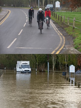Comparison Picture Showing Flood Waters Receding Editorial Stock Photo ...