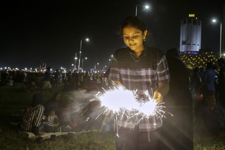 Sri Lankan People Light Fire Crackers Editorial Stock Photo - Stock ...