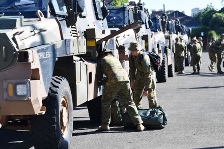 Convoy Army Vehicles Transporting 100 Army Editorial Stock Photo ...