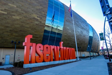 Flags Fly By Exterior Fiserv Forum Editorial Stock Photo - Stock Image ...