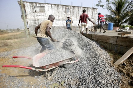 Man Loads Crushed Rocks Construction Site Editorial Stock Photo - Stock ...