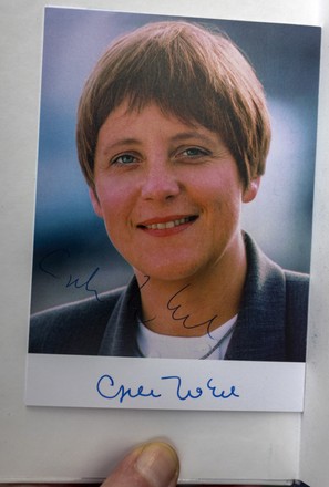 Autographed Card Younger Angela Merkel Signed Editorial Stock Photo ...