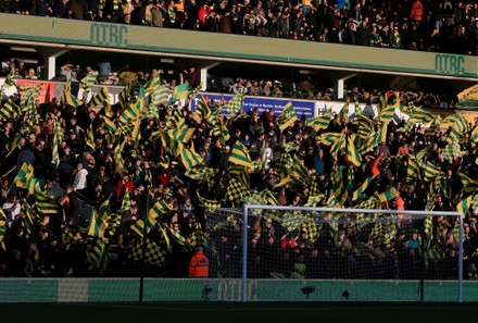 Norwich City Fans Wave Their Flags Editorial Stock Photo - Stock Image ...