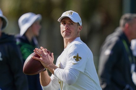 Drew Brees During Nfc Practice Session Editorial Stock Photo - Stock ...