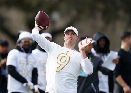 Drew Brees During Nfc Practice Session Editorial Stock Photo - Stock ...