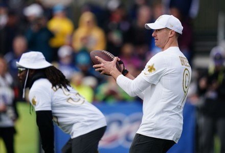 Drew Brees During Nfc Practice Session Editorial Stock Photo - Stock ...