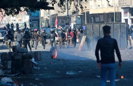 Iraqi Antriot Police Forces Clash Antigovernment Editorial Stock Photo ...