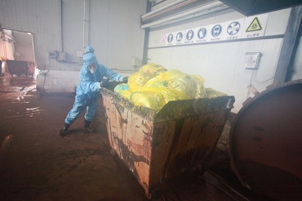 Workers Transport Medical Waste Disposal Medical Editorial Stock Photo ...