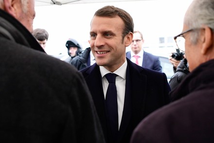 Emmanuel Macron visits the Saft factory, Nersac, France - 30 Jan 2020 ...