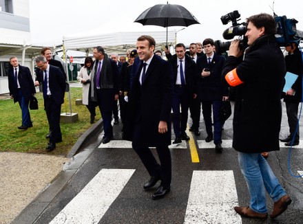 Emmanuel Macron visits the Saft factory, Nersac, France - 30 Jan 2020 ...