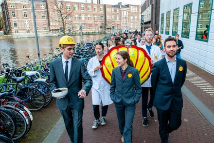 Shell must fall protest, Amsterdam, Netherlands - 30 Jan 2020 Stock ...