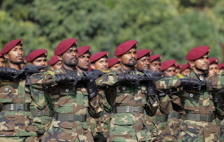 Sri Lankan Army Soldiers March During Editorial Stock Photo - Stock ...