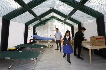 Hospital Staff Prepare Equipment Isolation Tent Editorial Stock Photo ...