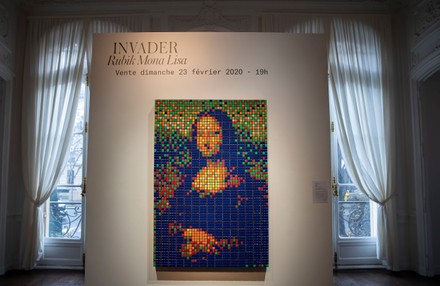 rubik mona lisa artwork by invader auction Stock Photos (Exclusive ...