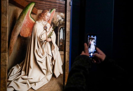 People Look Artwork Annunciation Archangel Gabriel Editorial Stock ...