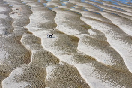 Natural Sandbars Meet Manmade Roads Where Editorial Stock Photo - Stock ...