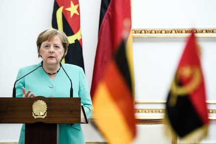 German Chancellor Angela Merkel Speaks Between Editorial Stock Photo ...