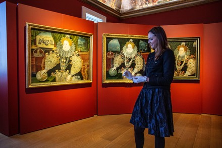 Curator Allison Goudie Admires Three Portraits Editorial Stock Photo ...