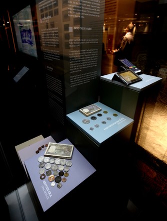 Visitors Observe Displays Showcasing Different Banknotes Editorial ...
