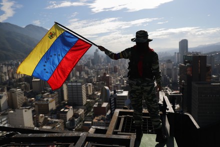 Soldier Waves Venezuelan Flag Beginning Military Editorial Stock Photo ...