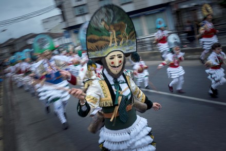 Group Cigarrones Traditional Characters Galizian Carnival Editorial ...
