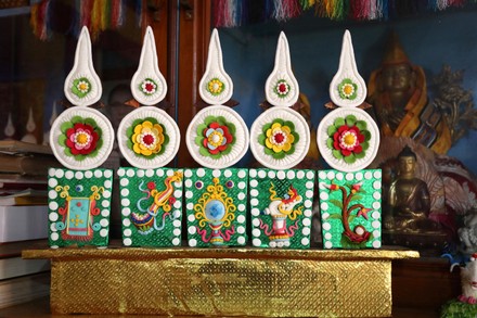 Losar Symbols Displayed Slae Preparations Underway Editorial Stock ...
