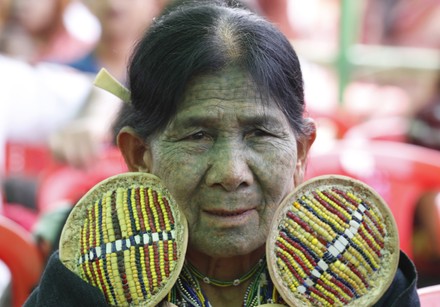 Chin Ethnic Woman Facial Tattoos Attends Editorial Stock Photo - Stock ...