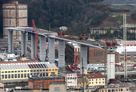 Construction of replacement Morandi bridge, Genoa, Italy - 10 Mar 2020 ...