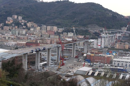 Construction of replacement Morandi bridge, Genoa, Italy - 10 Mar 2020 ...