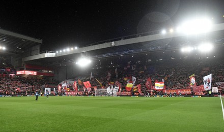 Liverpool Fans Kop Anfield Wave Flags Editorial Stock Photo - Stock ...