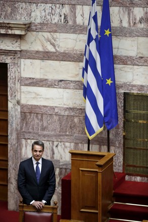 Greeces Prime Minister Kyriakos Mitsotakis Attends Editorial Stock ...