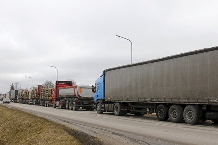 Trucks Waiting Border Control Valgavalka Border Editorial Stock Photo ...